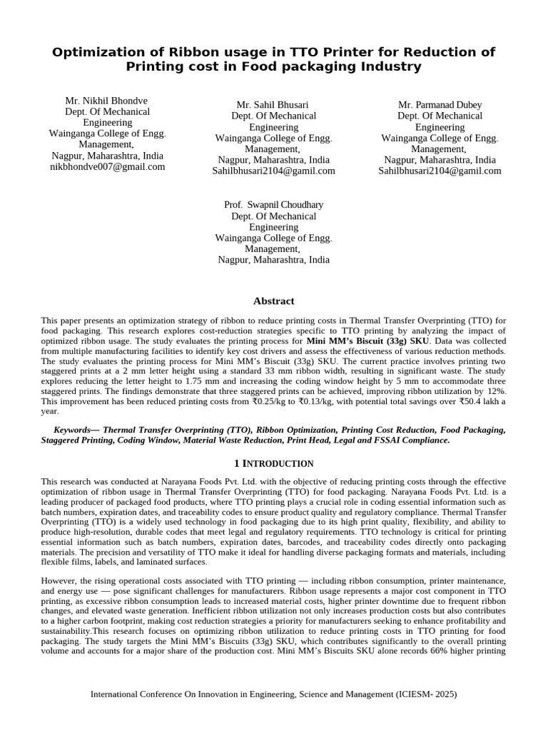 ICIESM2025 Cost Optimization Paper ID-ME - 04 - Edited | PDF