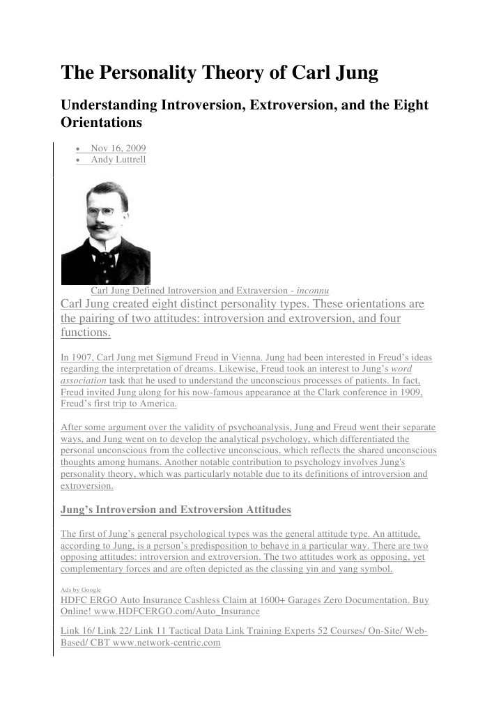 Jung's Personality Types Explained | PDF | Personality Type | Carl Jung