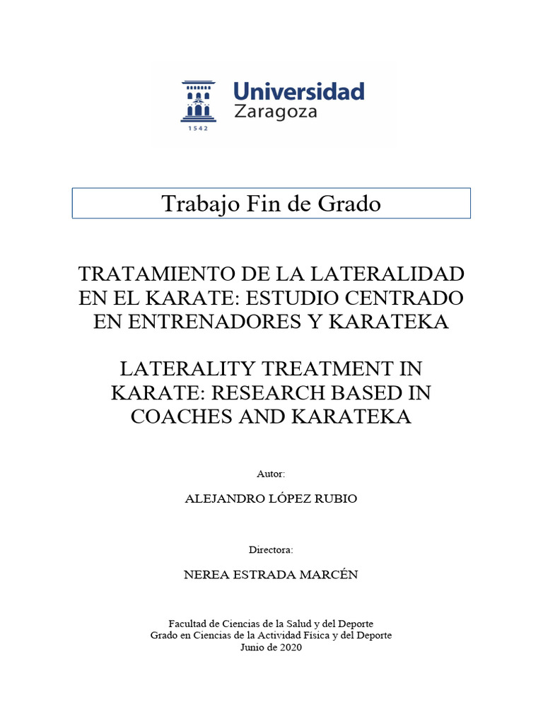 Taz TFG 2020 997 | PDF | Hemisferio cerebral | Kárate
