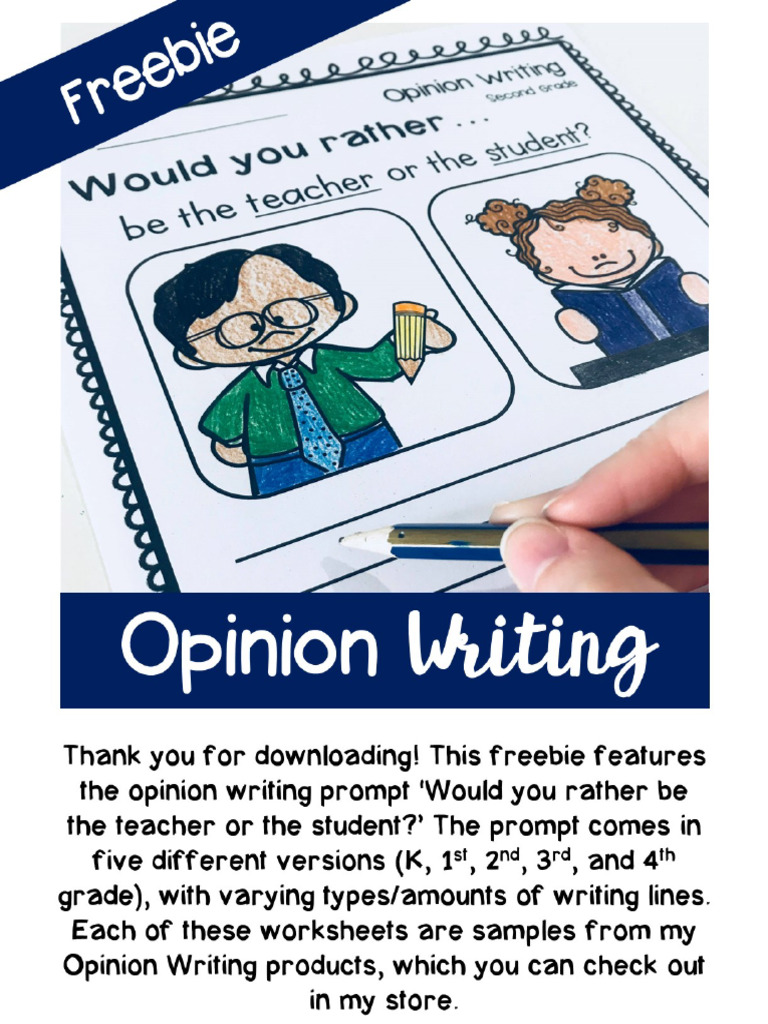 Opinion Writing Worksheets for Grades K-4 | PDF