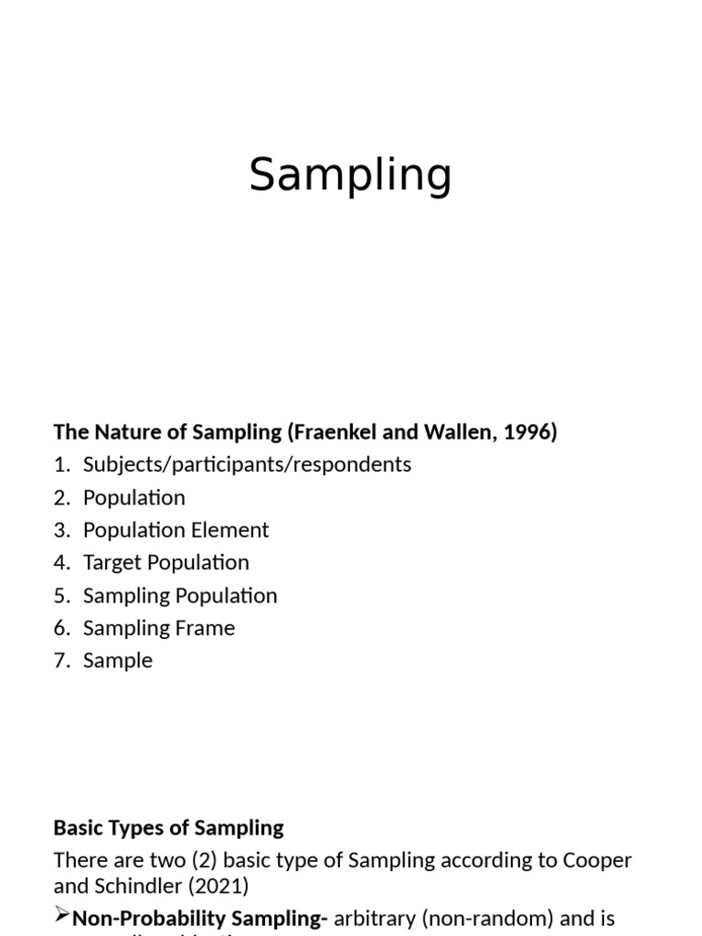 Sampling | PDF | Sampling (Statistics) | Sample Size Determination