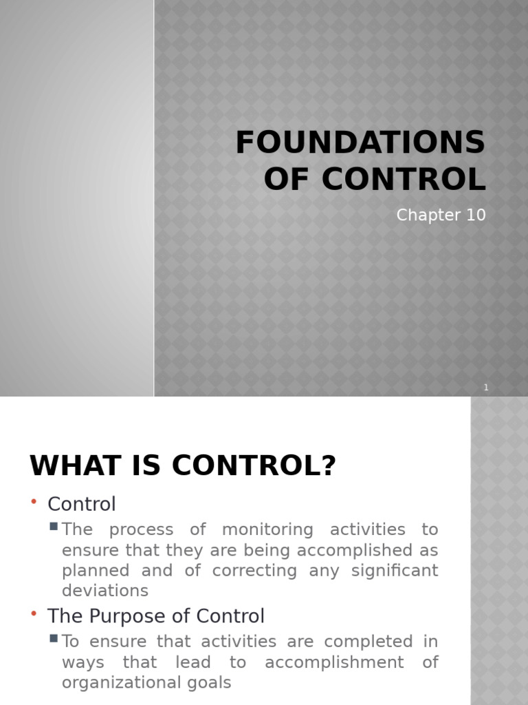 Chapter 10- Foundations of Control (1) | PDF | Employment | Goal