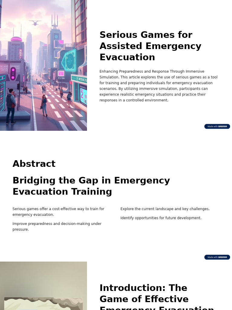 Serious Games For Assisted Emergency Evacuation | PDF | Simulation | Employee Retention