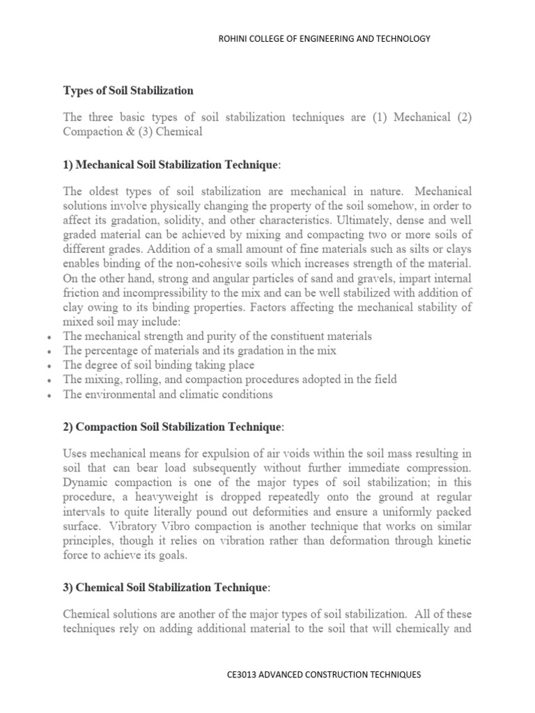 4.5 Soil Stabilization Techniques | PDF | Cement | Lime (Material)