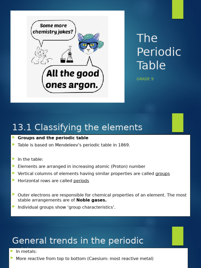The Periodic Table G9 | PDF | Chlorine | Periodic Table