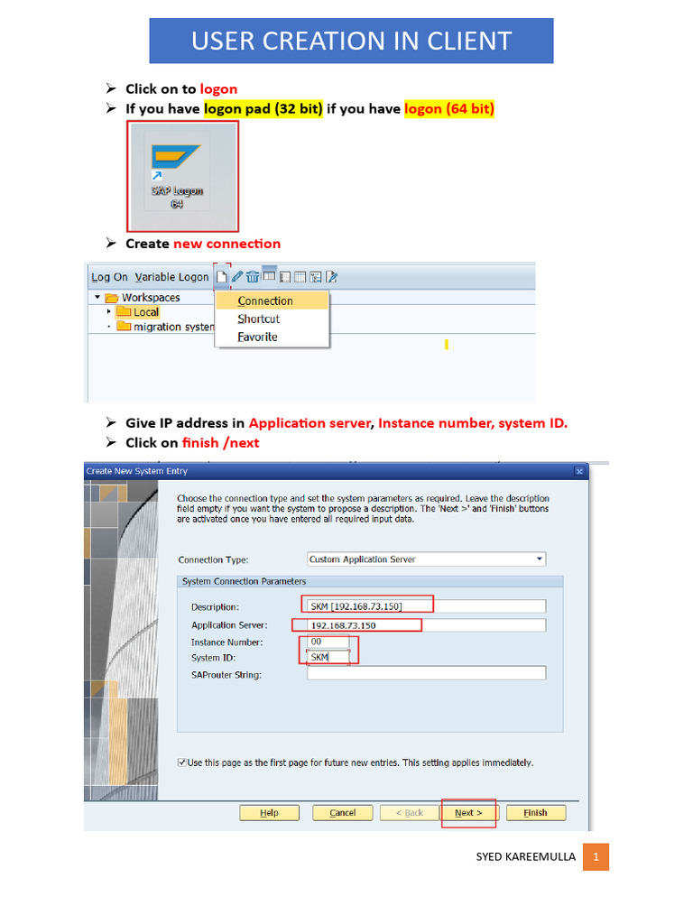 User Creation Steps in SAP Client | PDF