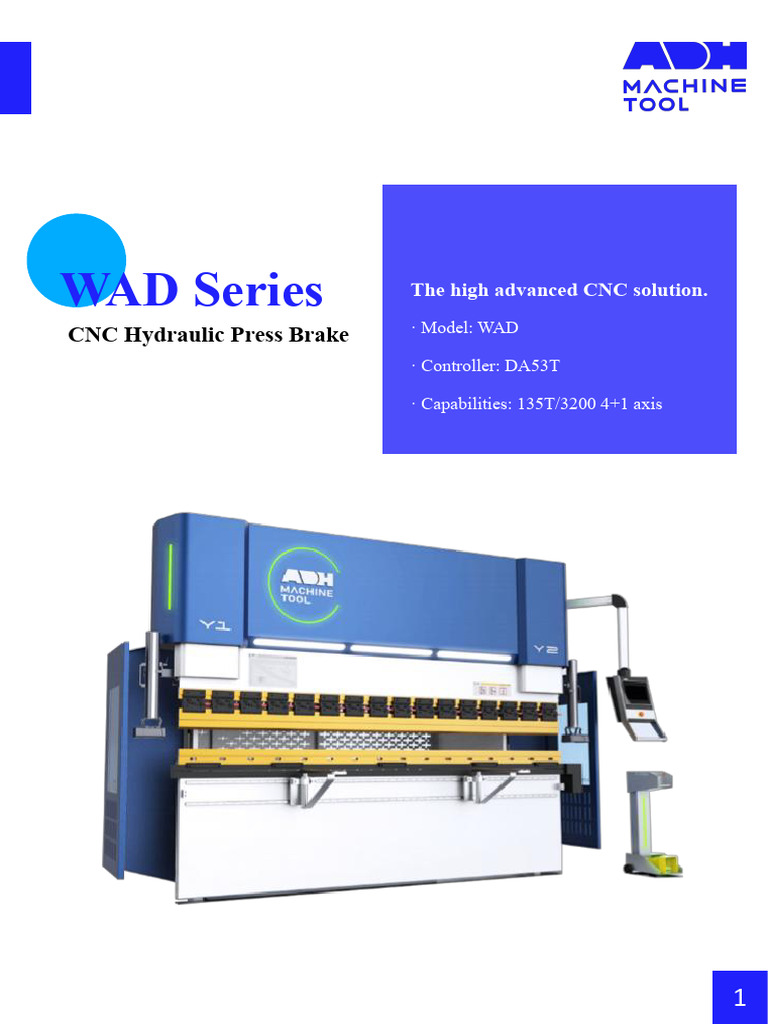ADH CNC Press Brake 135Tx3200 4 1 Axis DA53T | PDF | Numerical Control | Forging