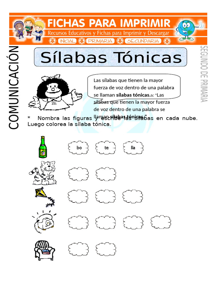 Ficha de Silabas Tonicas | PDF