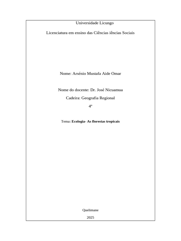 Analise_Ecologia_As_Florestas_Tropicais_Mustafa | PDF | Ecologia ...