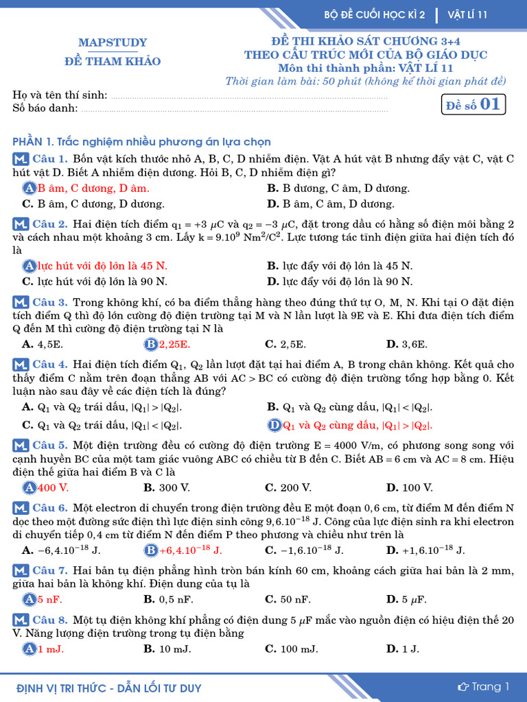Dap An - Bo 10 de On Tap Cuoi Ki 2 Bo de Moi | PDF