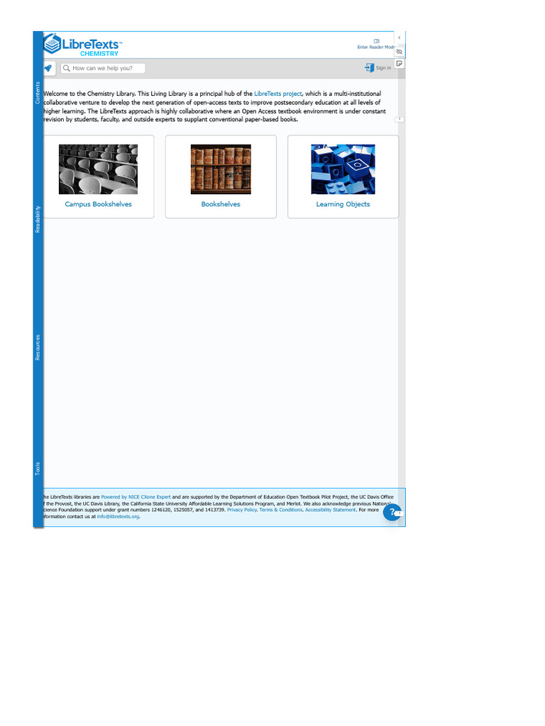 LibreTexts Chemistry Library Overview | PDF