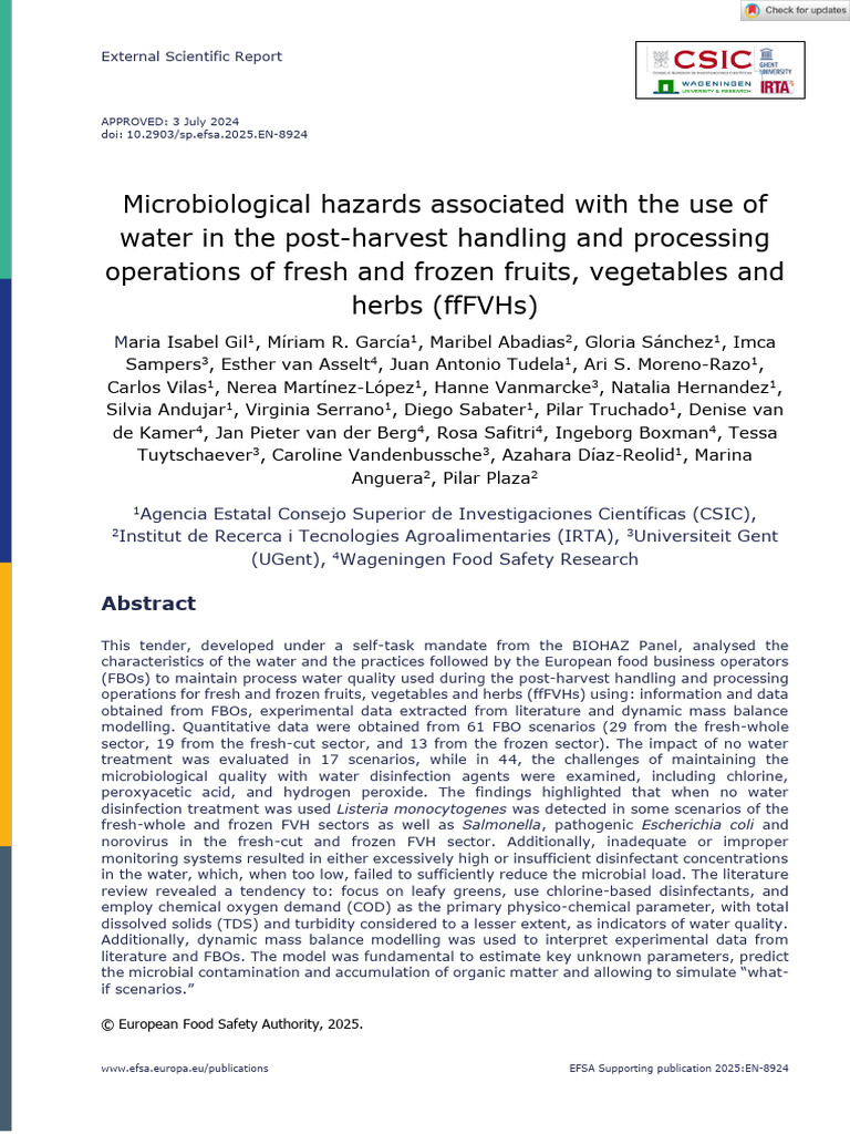EFSA Supporting Publications - 2025 - Gil - Microbiological Hazards ...
