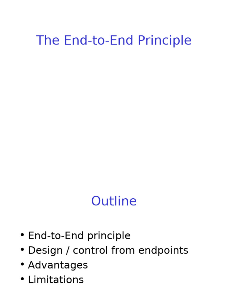 Topic - End To End Principle | PDF | Computer Network | Transmission Control Protocol