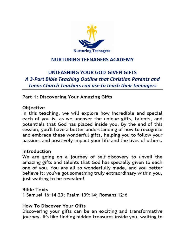 Unleashing Your God-Given Gifts | PDF | David