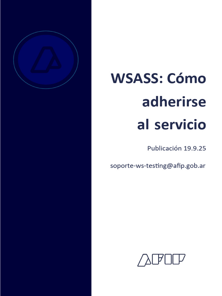 Adherirse al servicio WSASS AFIP | PDF