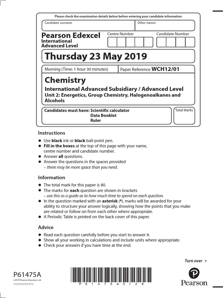 A Level Chemistry Unit 2 Random Past Papers | PDF | Chlorine | Chemical ...