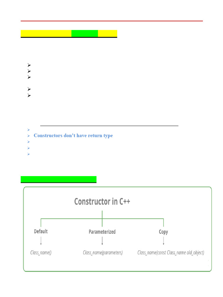 Unit-5, (Part-A) Notes of OOP (Constructors Types & Destructors in C++ ...