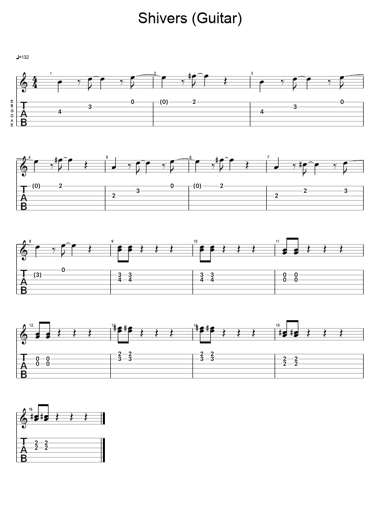 Shivers Tab and Note | PDF