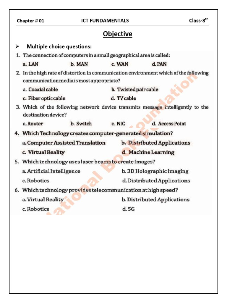 Chap 1 - 8 ICT Fundamentals | PDF | Computer Network | Transmission Medium