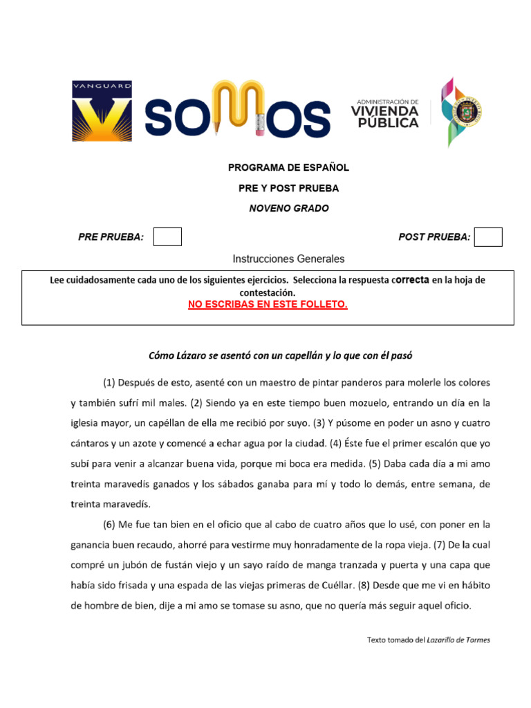 ESPA Pre Post 9no | PDF