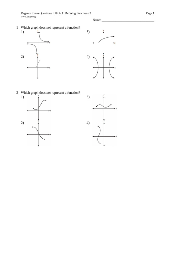 Regents Exam: Function Definitions | PDF | Function (Mathematics) | Functions And Mappings