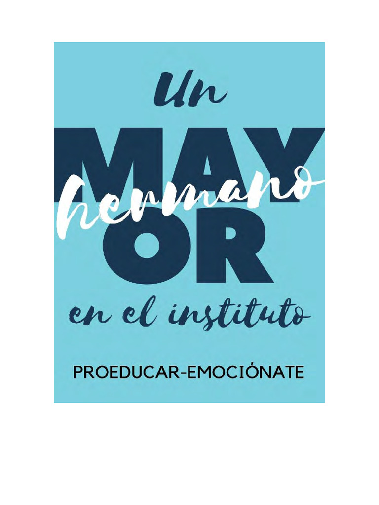 Proyecto Hermano Mayor-Emocionate | PDF | Aprendizaje | Conflicto (proceso)