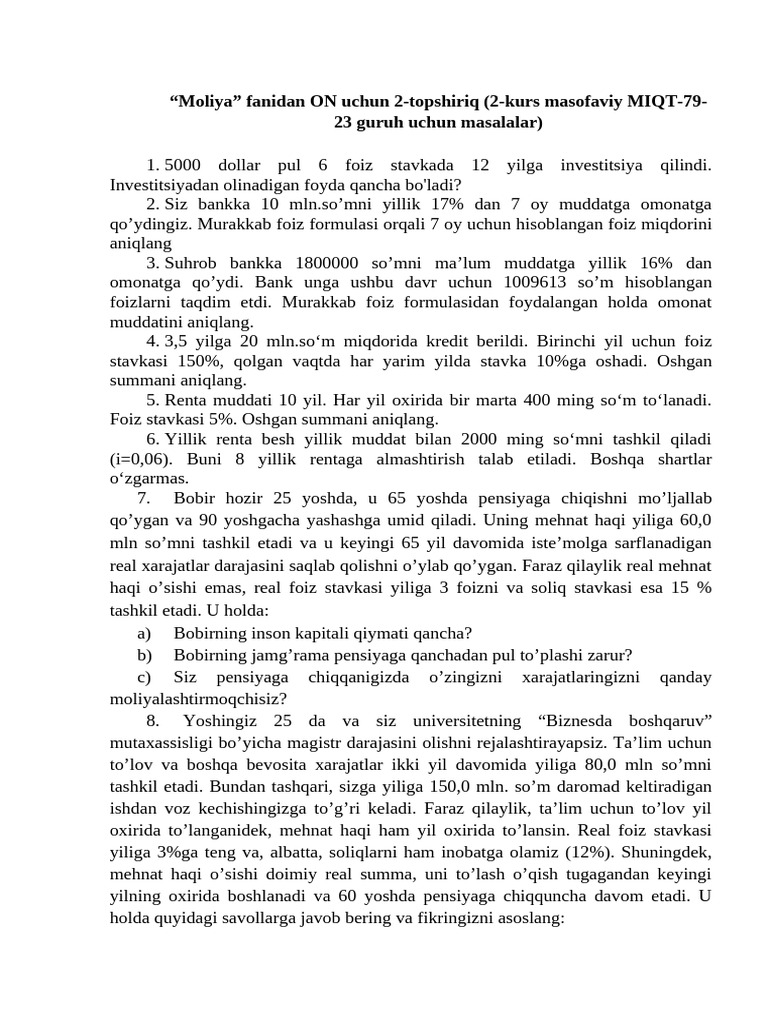 MIQT 79 2-topshiriq | PDF