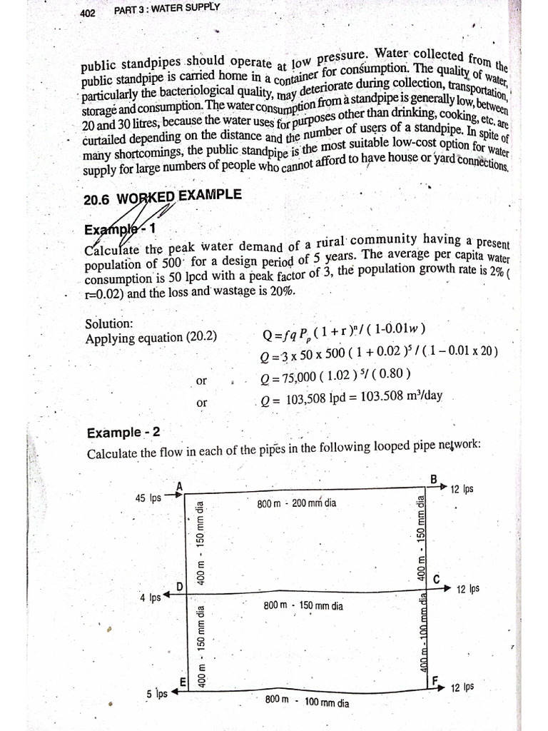 Water Distribution (Math) | PDF
