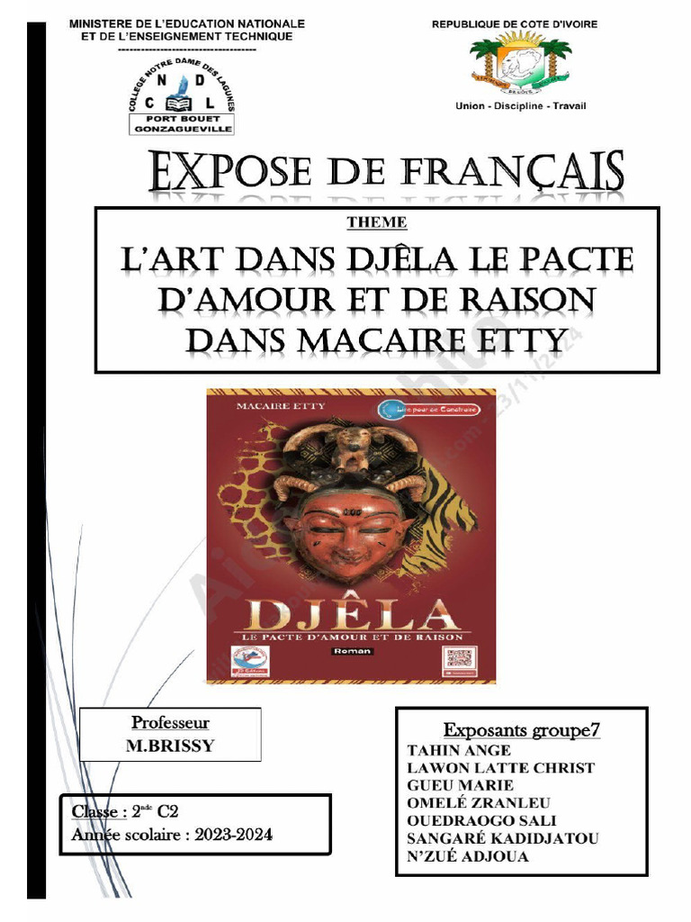 Expose Sur L'art Dans Djêla | PDF