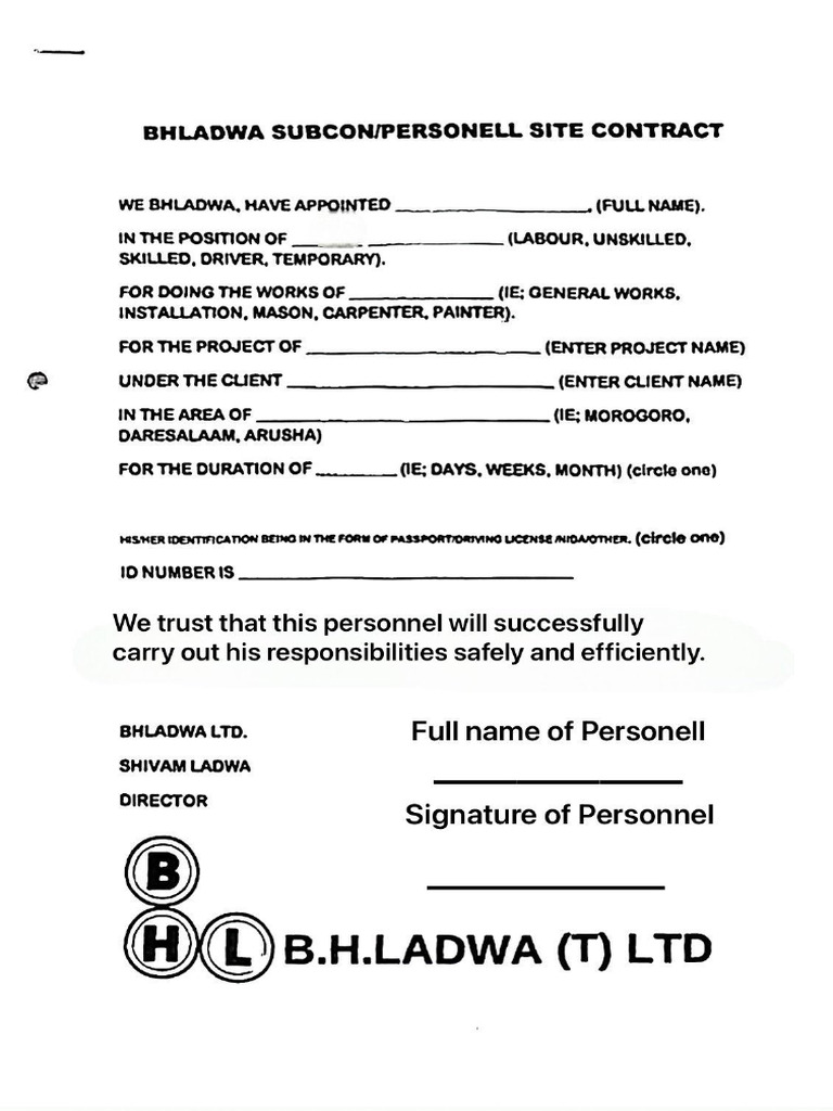 2024 personell contract | PDF