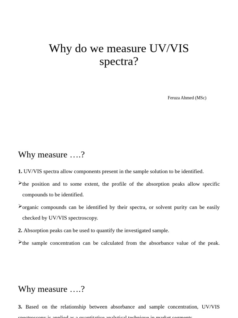 Why Do We Measure UV | PDF | Ultraviolet–Visible Spectroscopy ...