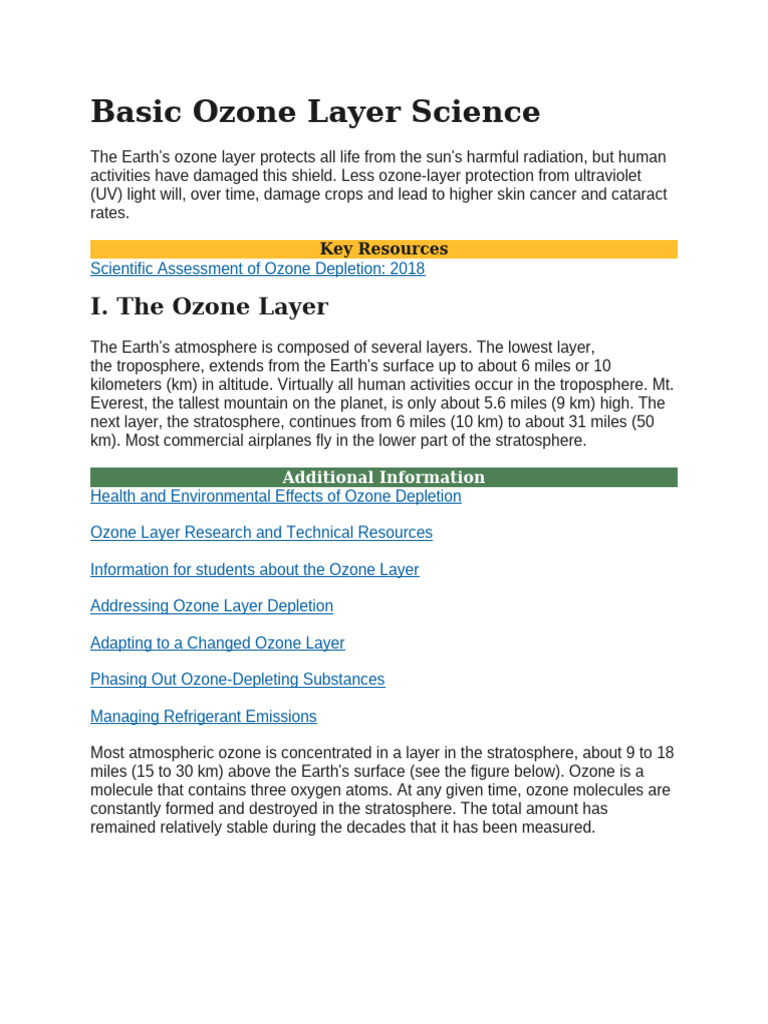 Understanding Ozone Layer Depletion | PDF | Ozone Depletion ...