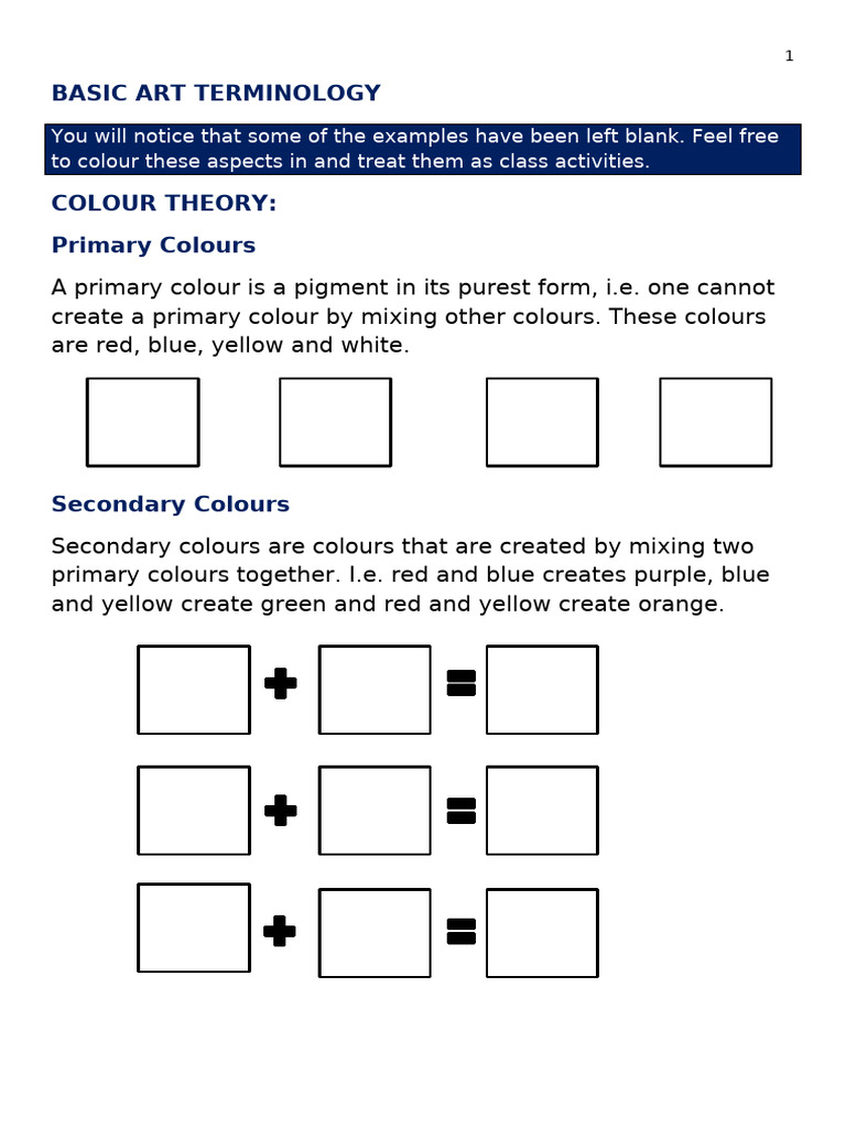Basic Art Terminology and Analysis | PDF | Composition (Visual Arts ...