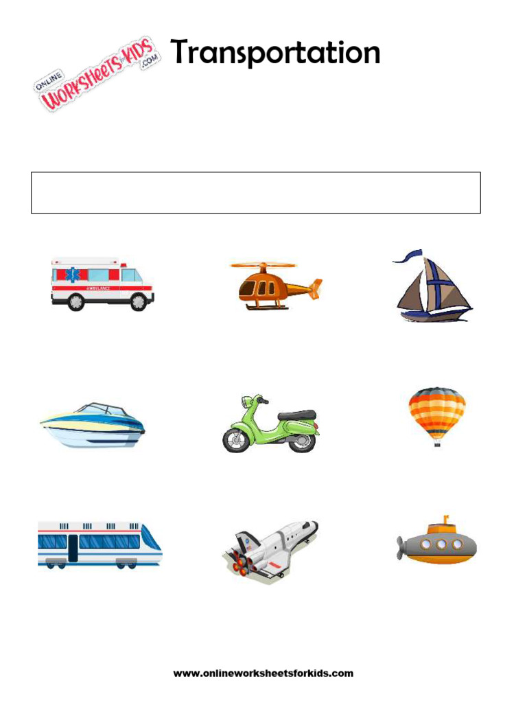 Transportation Worksheets For Grade 1-9 | PDF