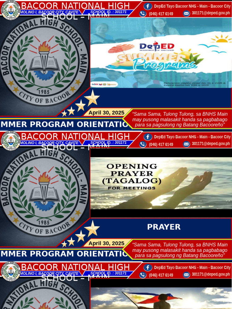 summer remediation program-PPT | PDF | Prayer