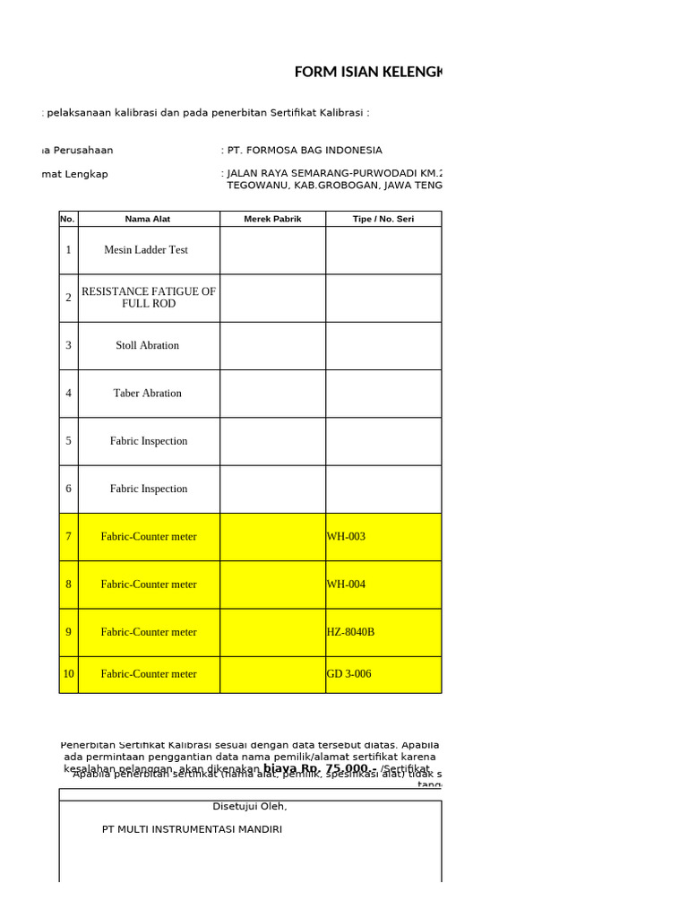 2025-3-26 Form Isian Kelengkapan | PDF
