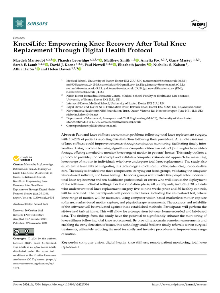Knee4Life Empowering Knee Recovery After Total Kne | PDF | Focus Group ...