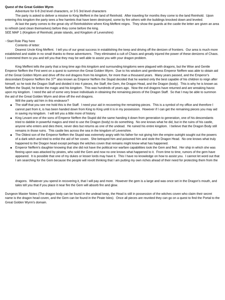 967861-Quest of The Great Golden Wyrm | PDF | Room | Piracy
