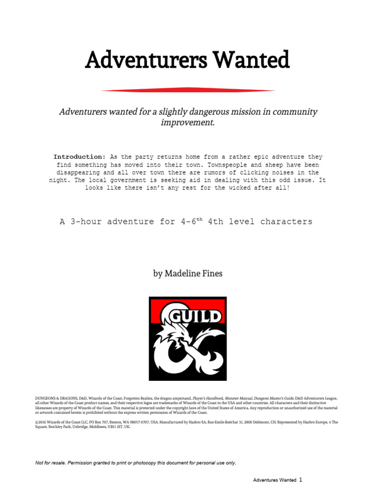 1350879-Adventurers Wanted | PDF