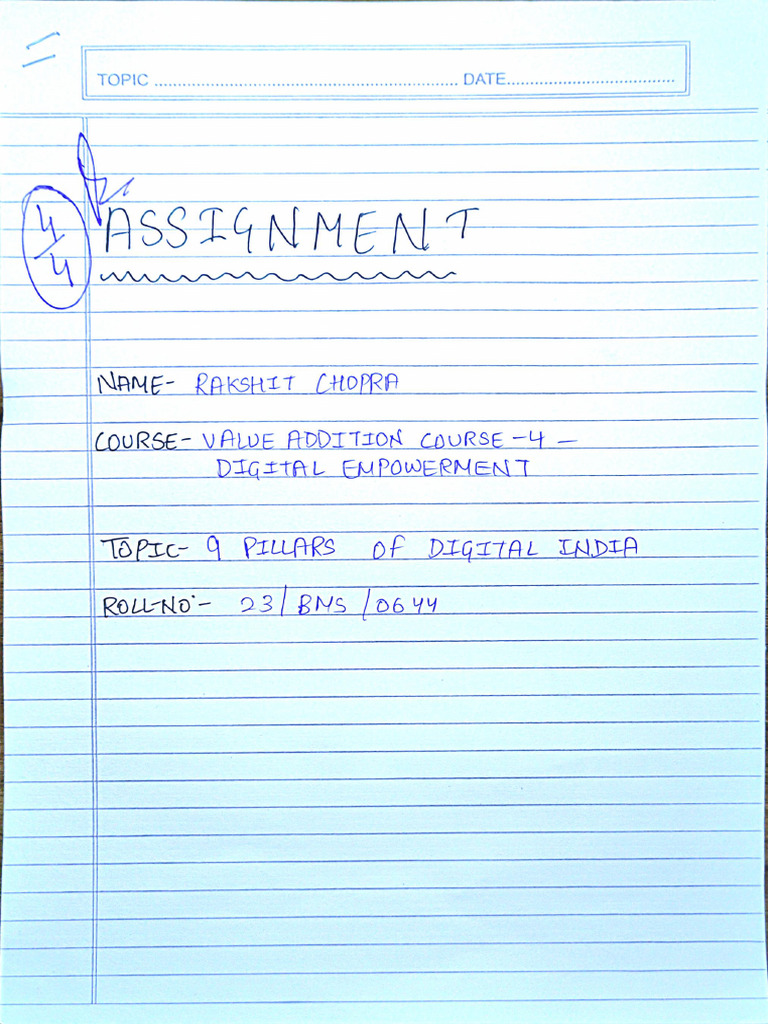 9 Pillars of Digital India Rakshit Chopra 230644 | PDF