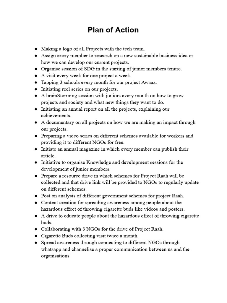 CDF Plan of Action | PDF