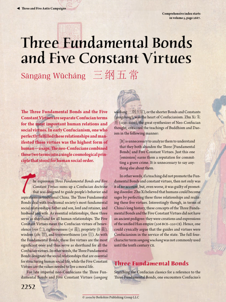 Three Fundamental Bonds and Five Constant Virtues: Sāngāng Wŭcháng ...