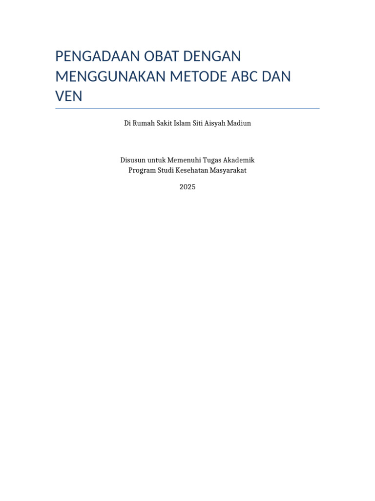 Pengadaan Obat Metode ABC dan VEN | PDF
