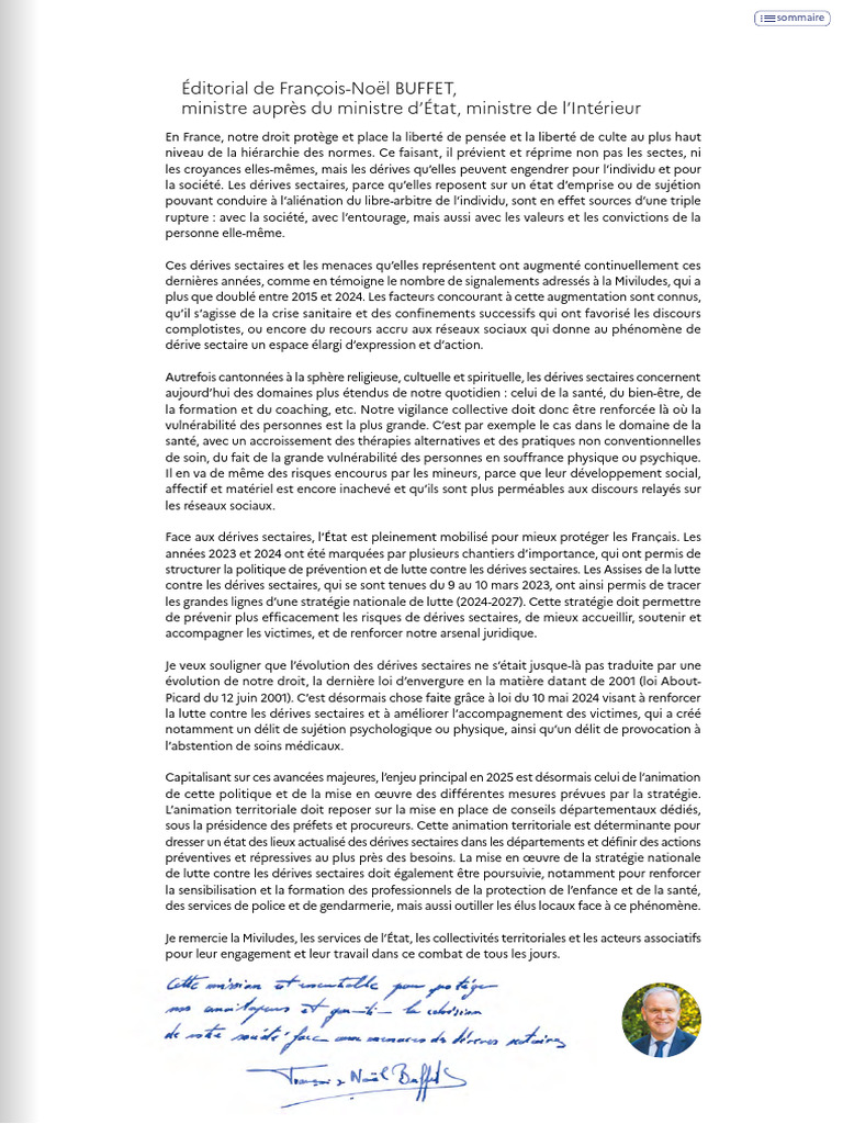 Lutte contre les dérives sectaires en France | PDF