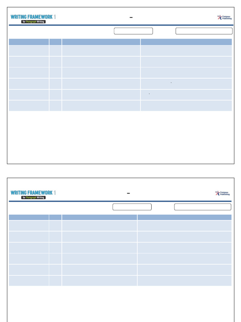 Writing Framework For Paragraph Writing 1 - Word Test - AK | PDF