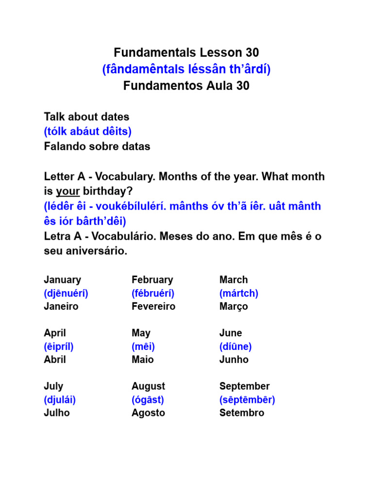 Fundamentals Lesson 30 | PDF