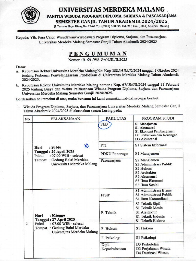 Pelaksanaan Wisuda | PDF