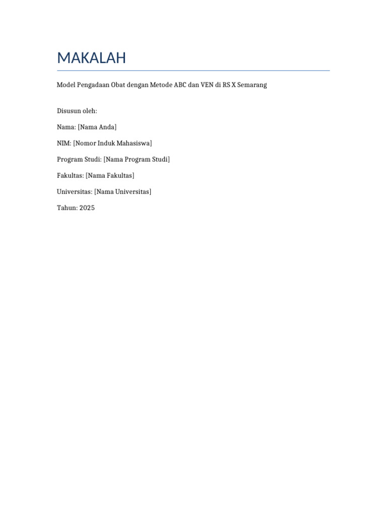 Makalah ABC-VEN RS X Semarang | PDF