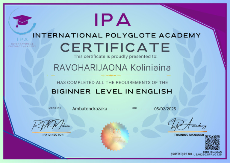 Certificat IPA | PDF