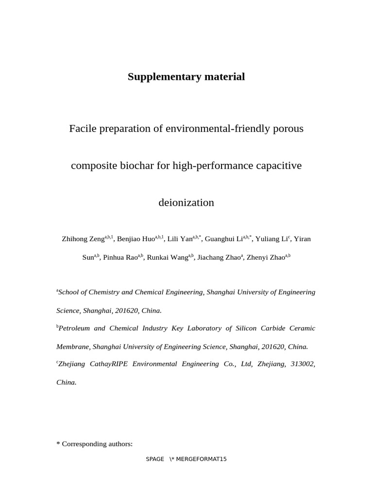 1 s2.0 S0013468625003871 mmc1 | PDF | Environmental Technology | Materials